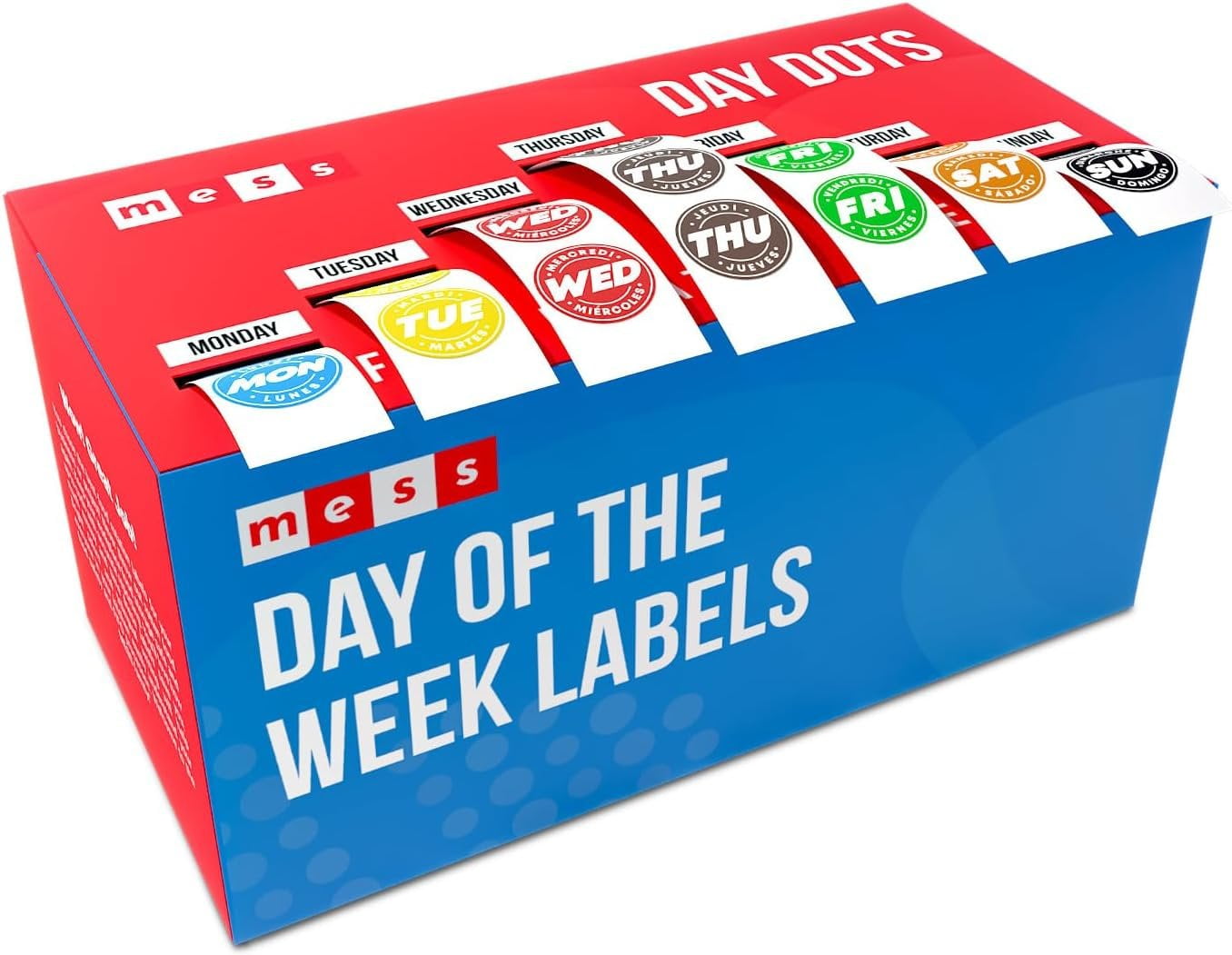 MESS Days of The Week Stickers - Day Dots Food Labels 3/4" 7000/Box ...