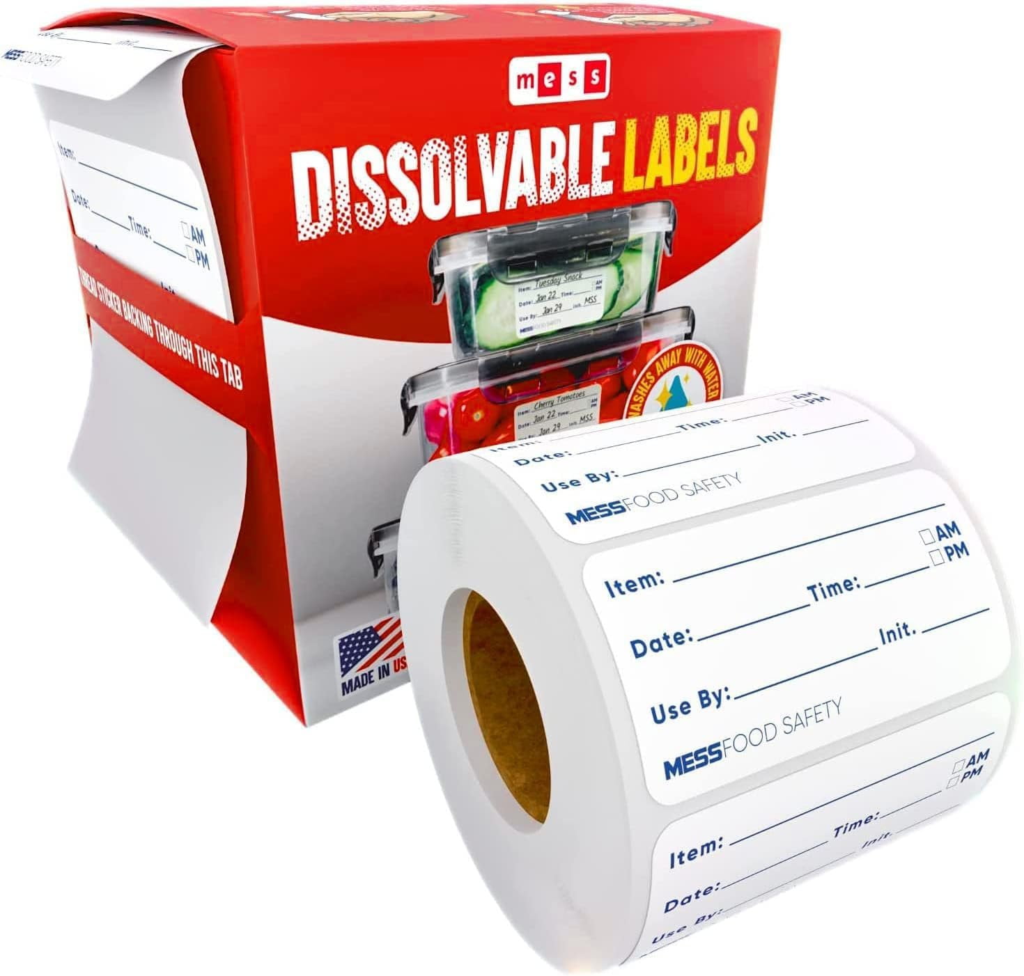 MESS Household Dissolvable Labels - 200 Washable, Writeable, Multiuse ...