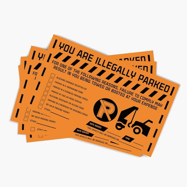 MESS Parking Violation Stickers - 100 Illegal Parking Warnings - 5 in x ...