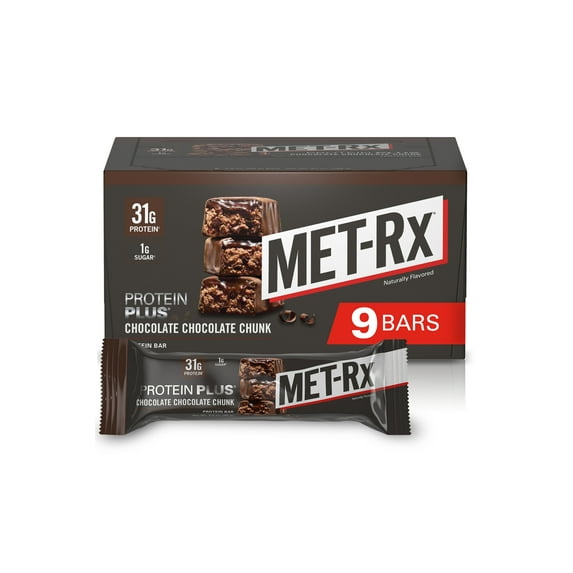MET-Rx Protein Plus Bar, Chocolate Chocolate Chunk, 32g Protein, 9 Bars ...