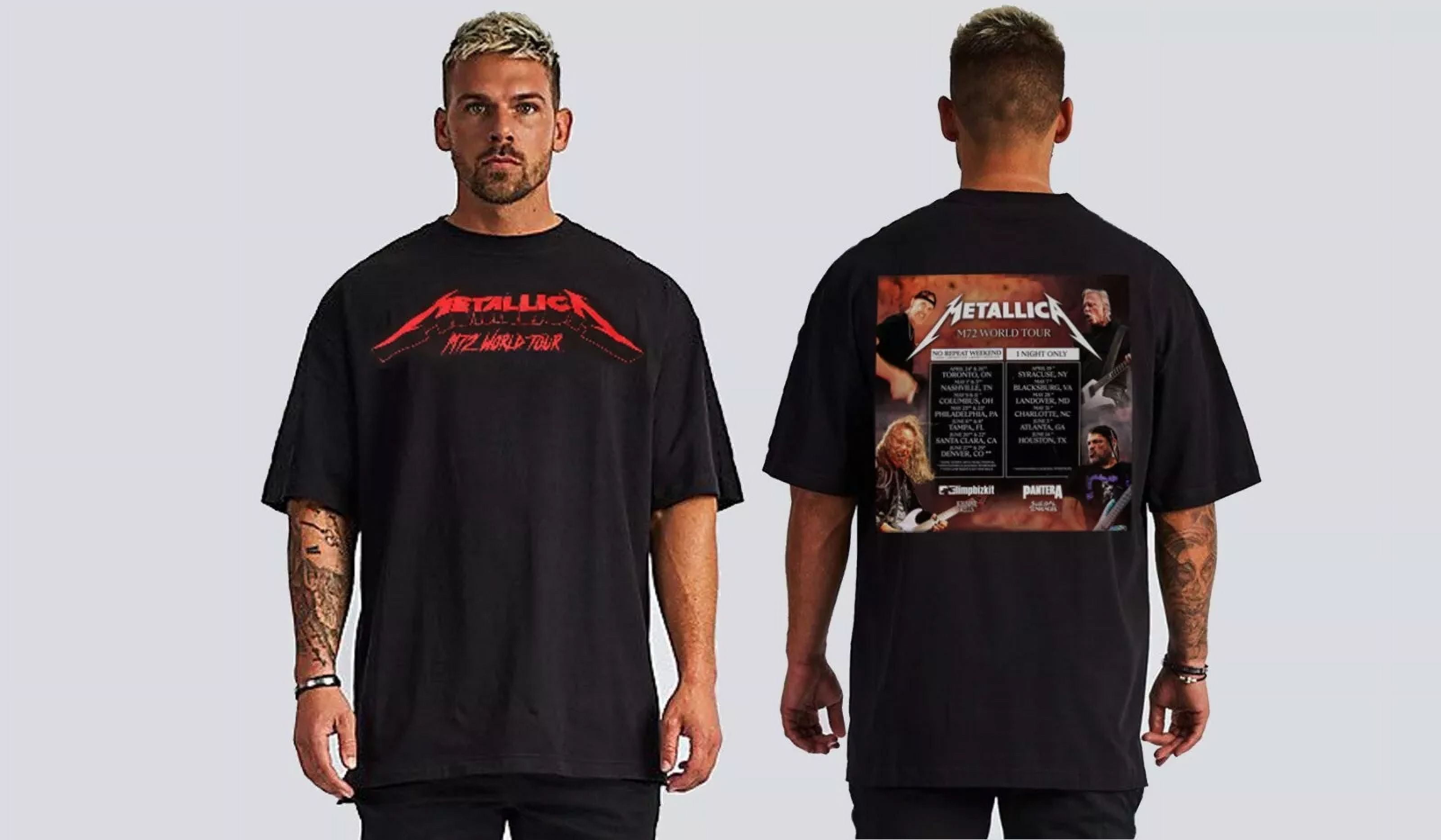 META.LLICA M72 WORLD TOUR 2025 FRONT AND BACK PRINT BLACK T SHIRTS ...