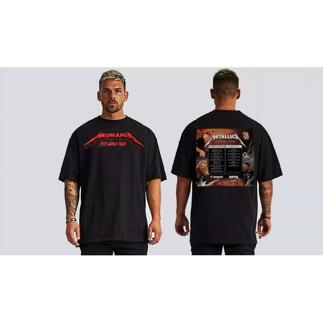 META.LLICA M72 WORLD TOUR 2025 FRONT AND BACK PRINT BLACK T SHIRTS ...