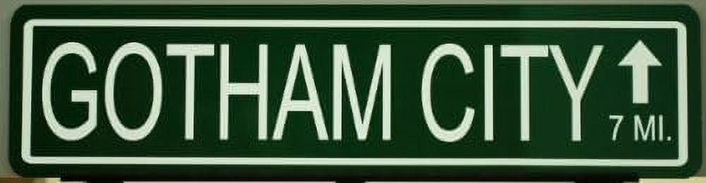 METAL STREET SIGN GOTHAM CITY 6x24 ROBIN BAT MOBILE BAT CAVE PENGUIN ...