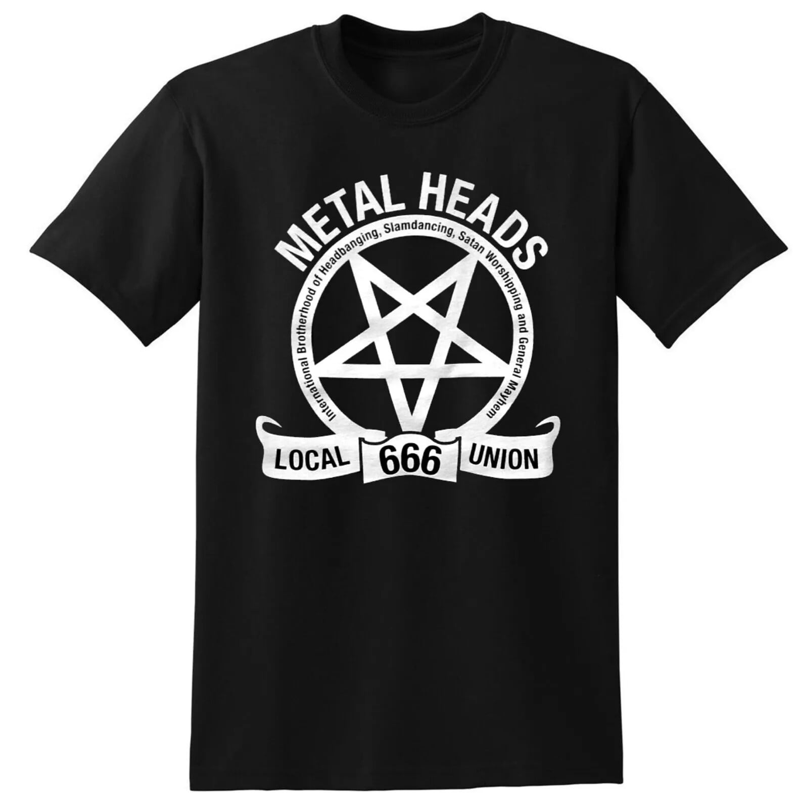 METALHEADS UNION Local 666 Occult Star Symbol Shirt Heavy Metal Graphic ...