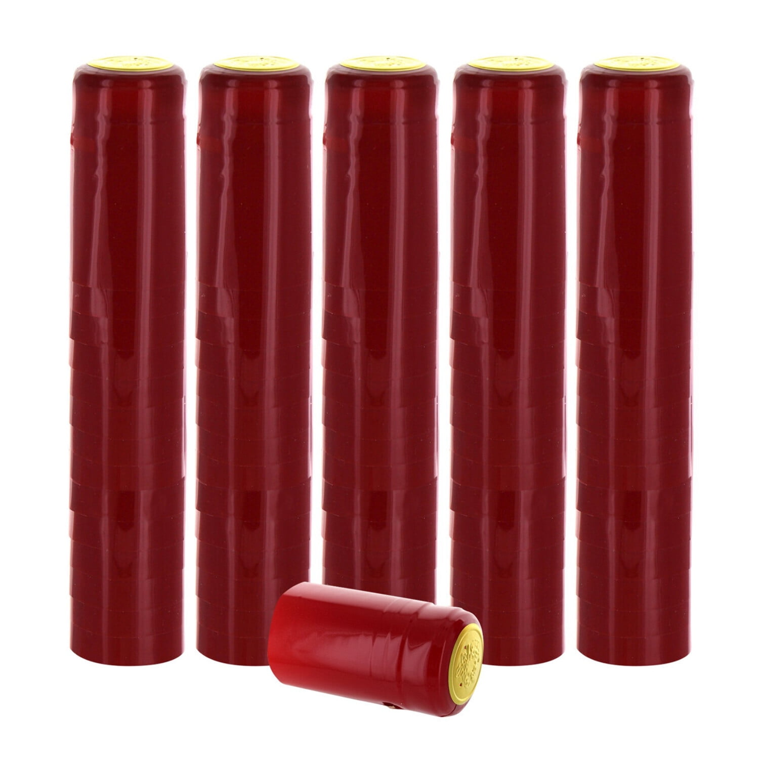 METALLIC SOLID RUBY RED PVC SHRINK CAPSULES 100 Pack - Walmart.com