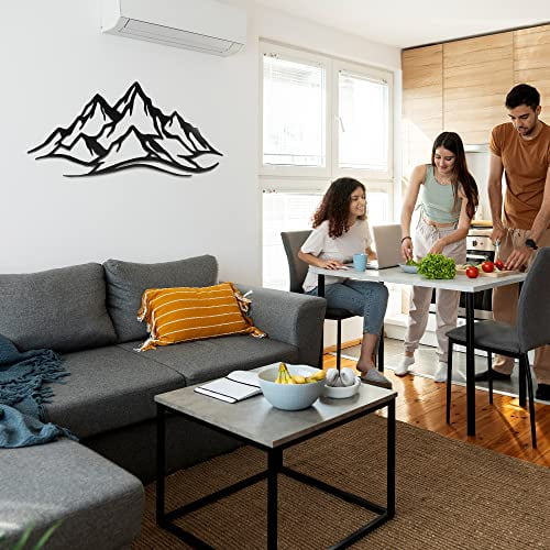 METALPLEX Mountain Range Metal Wall Art - Fade-Resistant and Rust-Free Indoor & Outdoor Aluminum ...