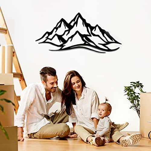 METALPLEX Mountain Range Metal Wall Art - Fade-Resistant and Rust-Free Indoor & Outdoor Aluminum ...