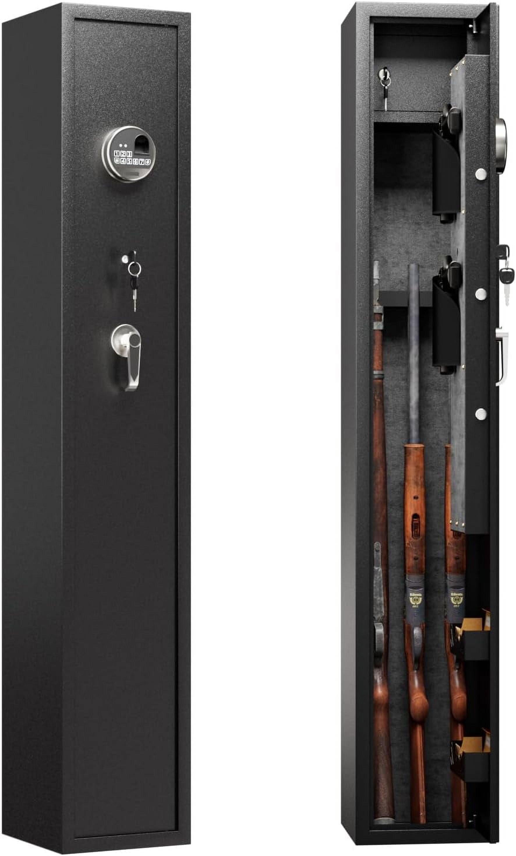 METAN Rifle Gun Safe with Quick Access Fingerprint/Keypad Lock ...