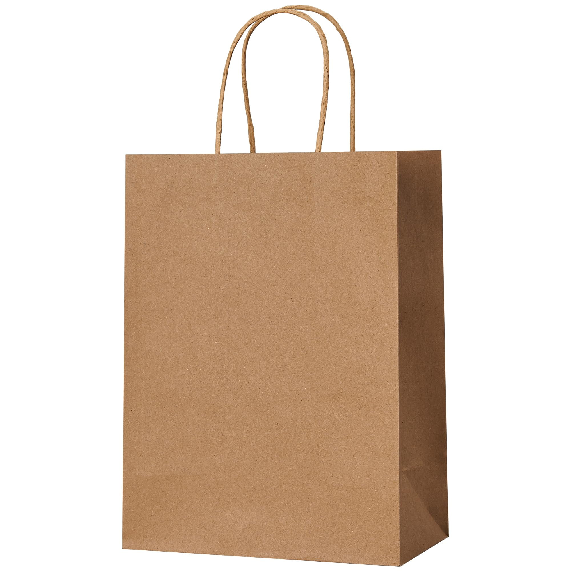 METAPRINT Brown Paper Gift BDF32 Bags with Handles in Bulk, 100pcs Kraft Paper Bags 8x4.5x10.8 ...