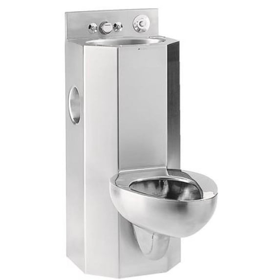 METCRAFT FLOOR MOUNT COMBO BATHROOM SINK AND TOILET FIXTURE, STAINLESS ...