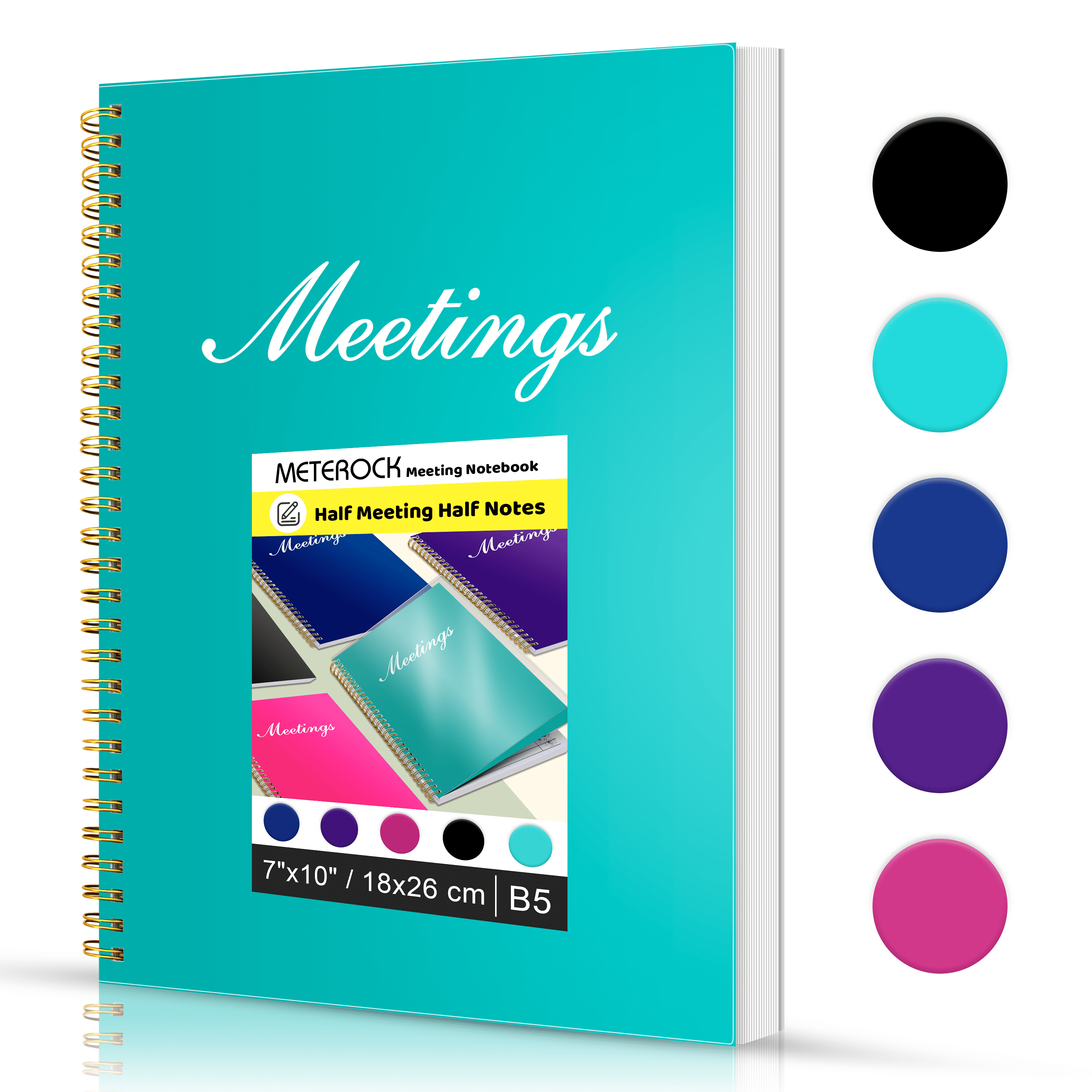 METEOROCK Meeting Notebook for Work Organization, B5 Professional Work ...