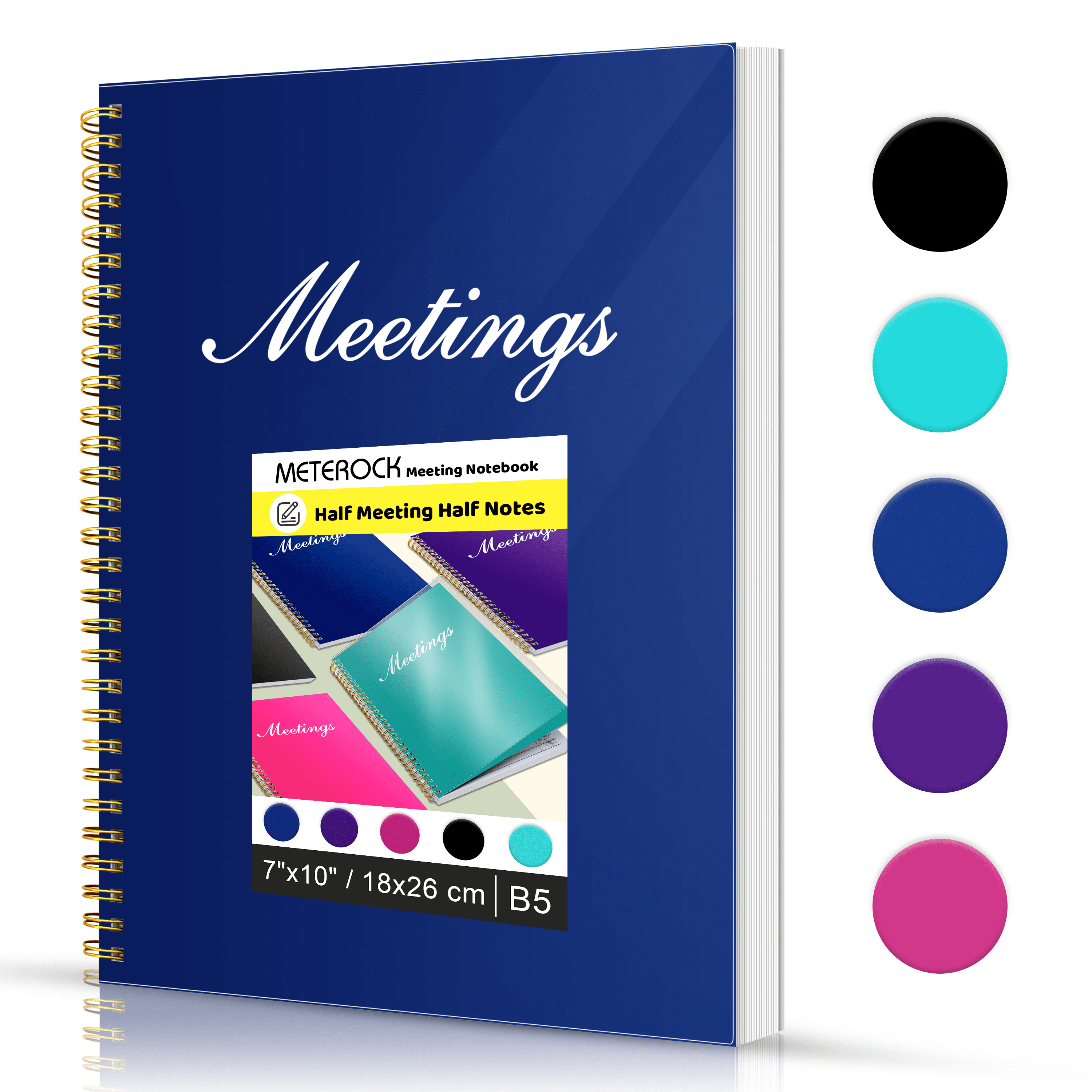 METEOROCK Meeting Notes Notebook for Work - 7" X 10" Meeting Minutes ...