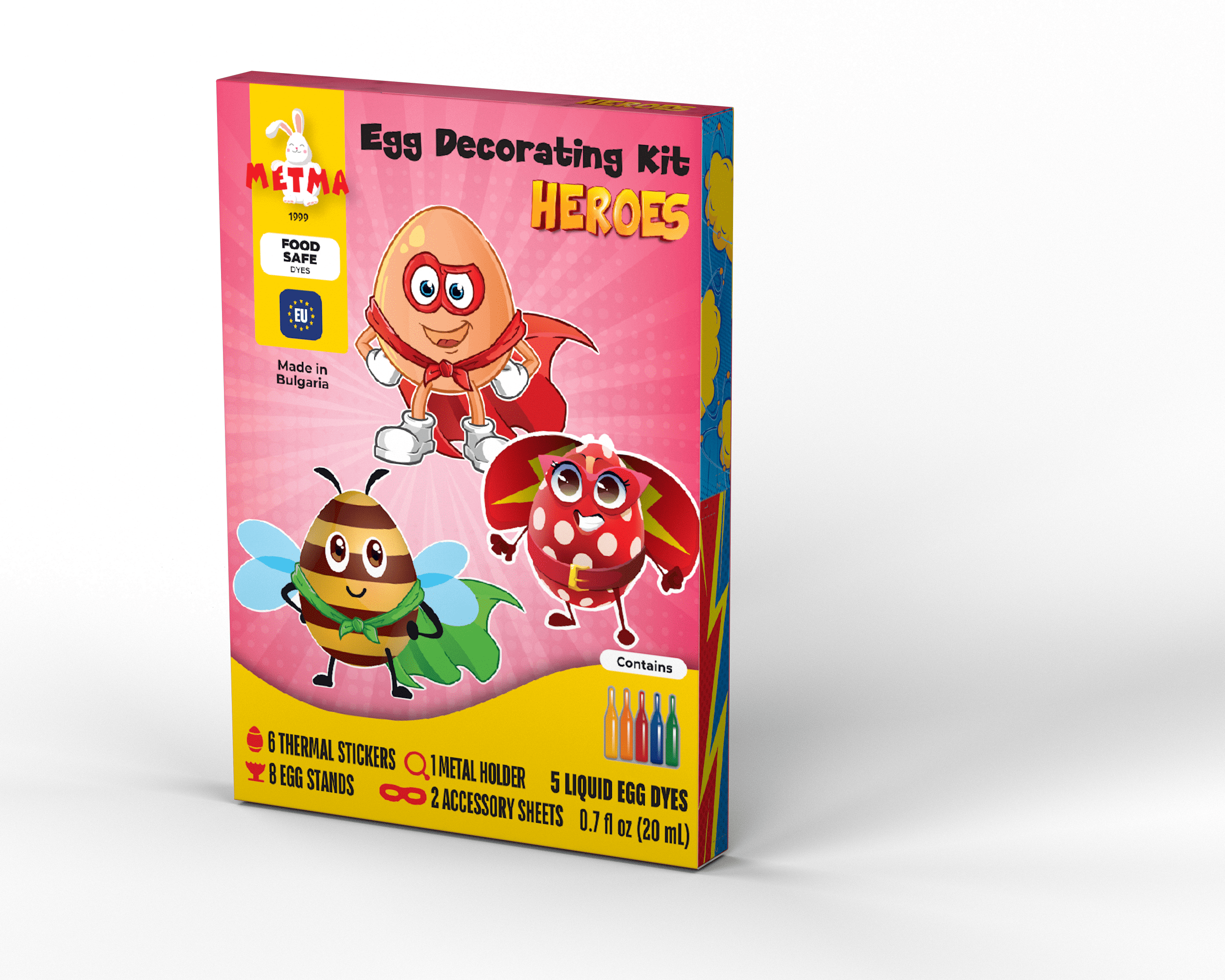 METMA 1999 Easter Egg Decorating Kit Heroes - Complete Decorative Eggs Set with Liquid Dyes ...