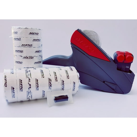 METO FULL ALPHA/ NUMERIC PRICEMARKING GUN,15.22/ 2 Line,White labels ...