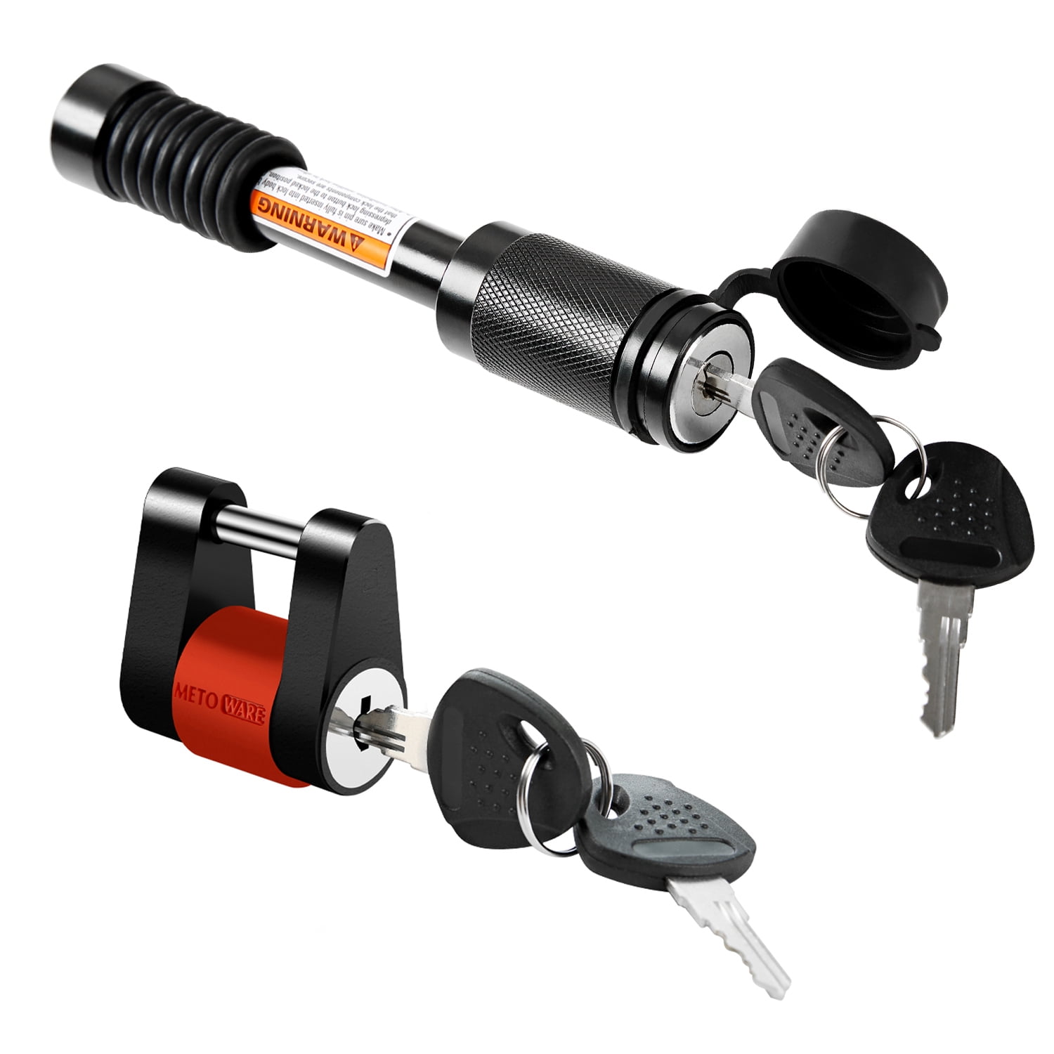 METOWARE Keyed Alike Trailer Hitch Receiver& Coupler Lock Kit, 5/8” Dia ...