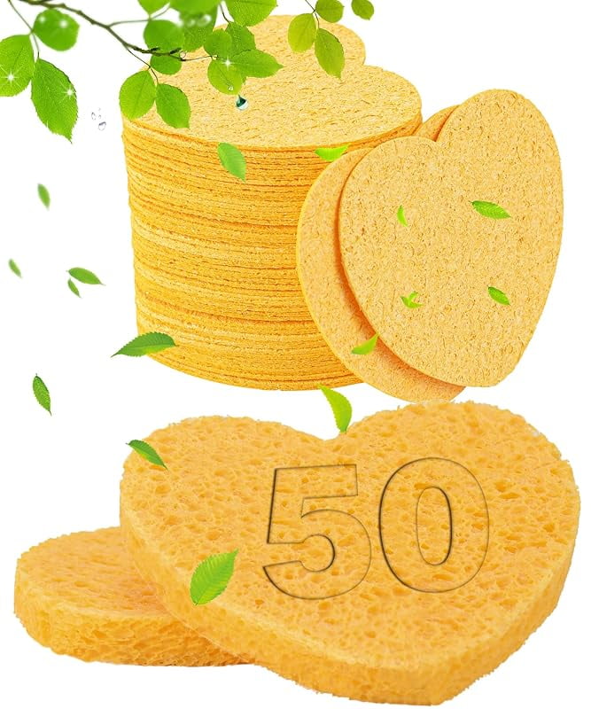 METUUTER 50 PCS Compressed Facial Sponges for Estheticians- 100% ...