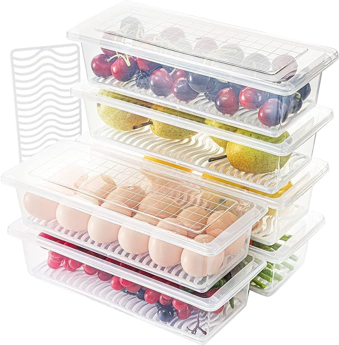 MEUBELS Fridge Storage Boxes for Fruits Vegetables Meat Fish Fresh and ...