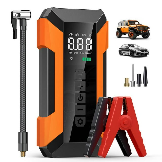 MEUCI Jump Starter with Air Compressor, 4000A Car Battery Jump Starter ...