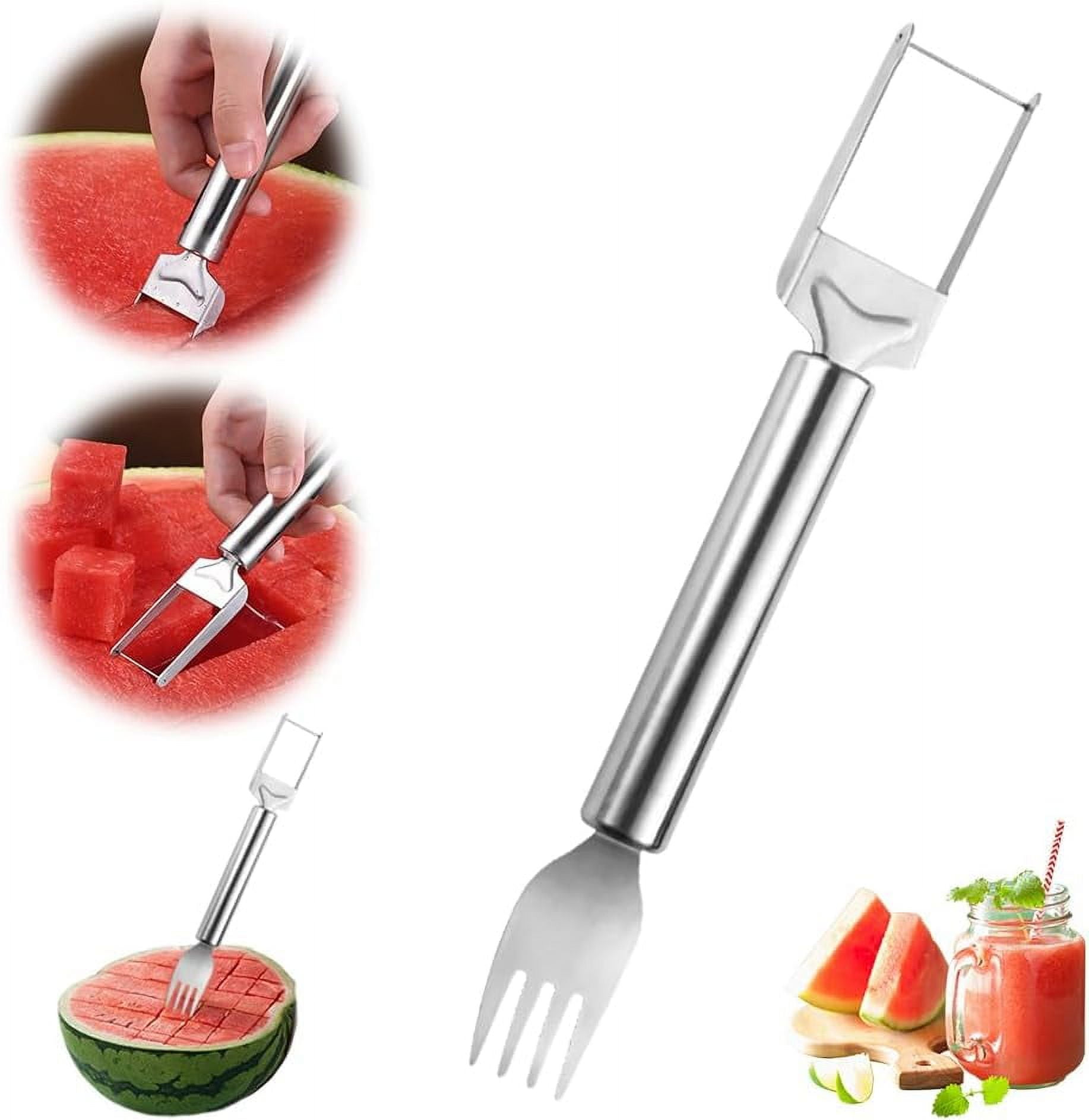 MEUDQU 2-in-1 Stainless Steel Fruit Cutter, 2024 Portable Watermelon ...