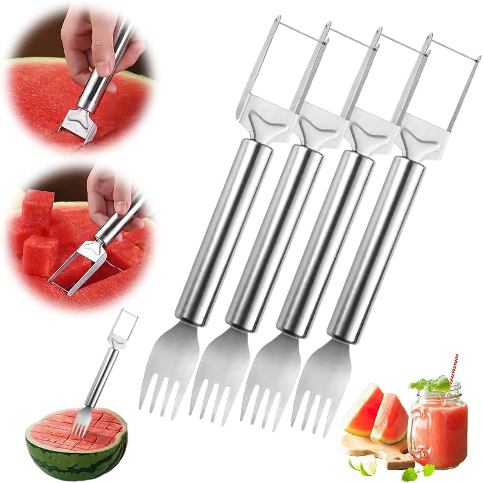 MEUDQU 2-in-1 Stainless Steel Fruit Cutter, 2024 Portable Watermelon ...