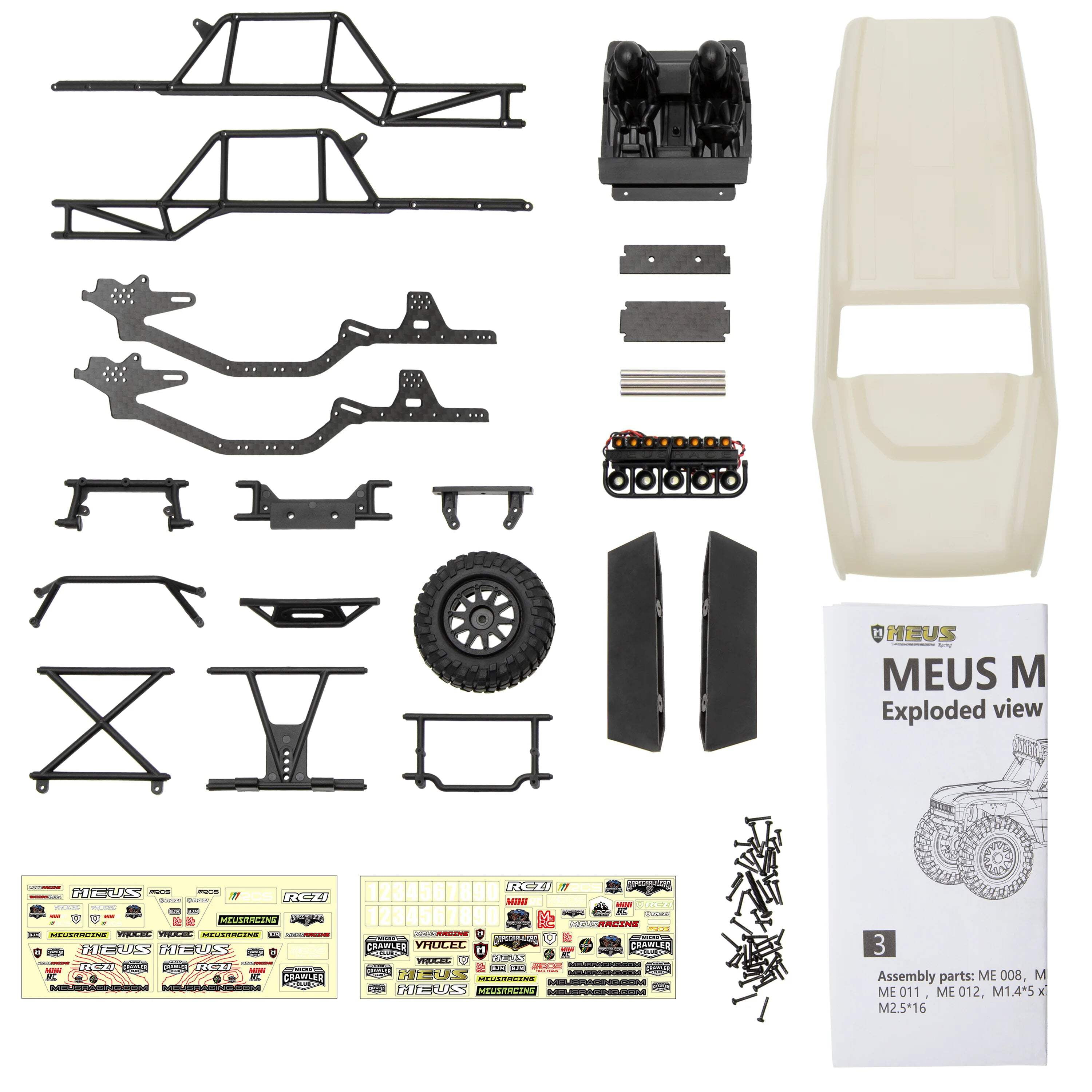 MEUS Racing MB24 Body 5.2in 132MM Axial Shell Body ABS+Nylon Carbon ...