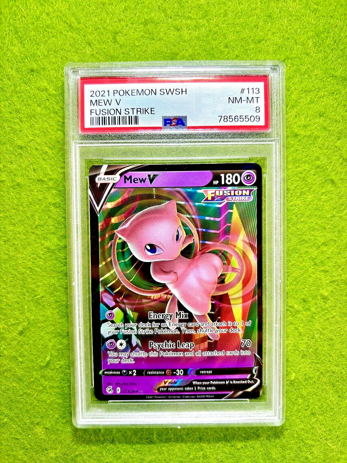 MEW V FUSION STRIKE Pokémon TCG Graded PSA 8 SWSH 2021 POKEMON Sword ...