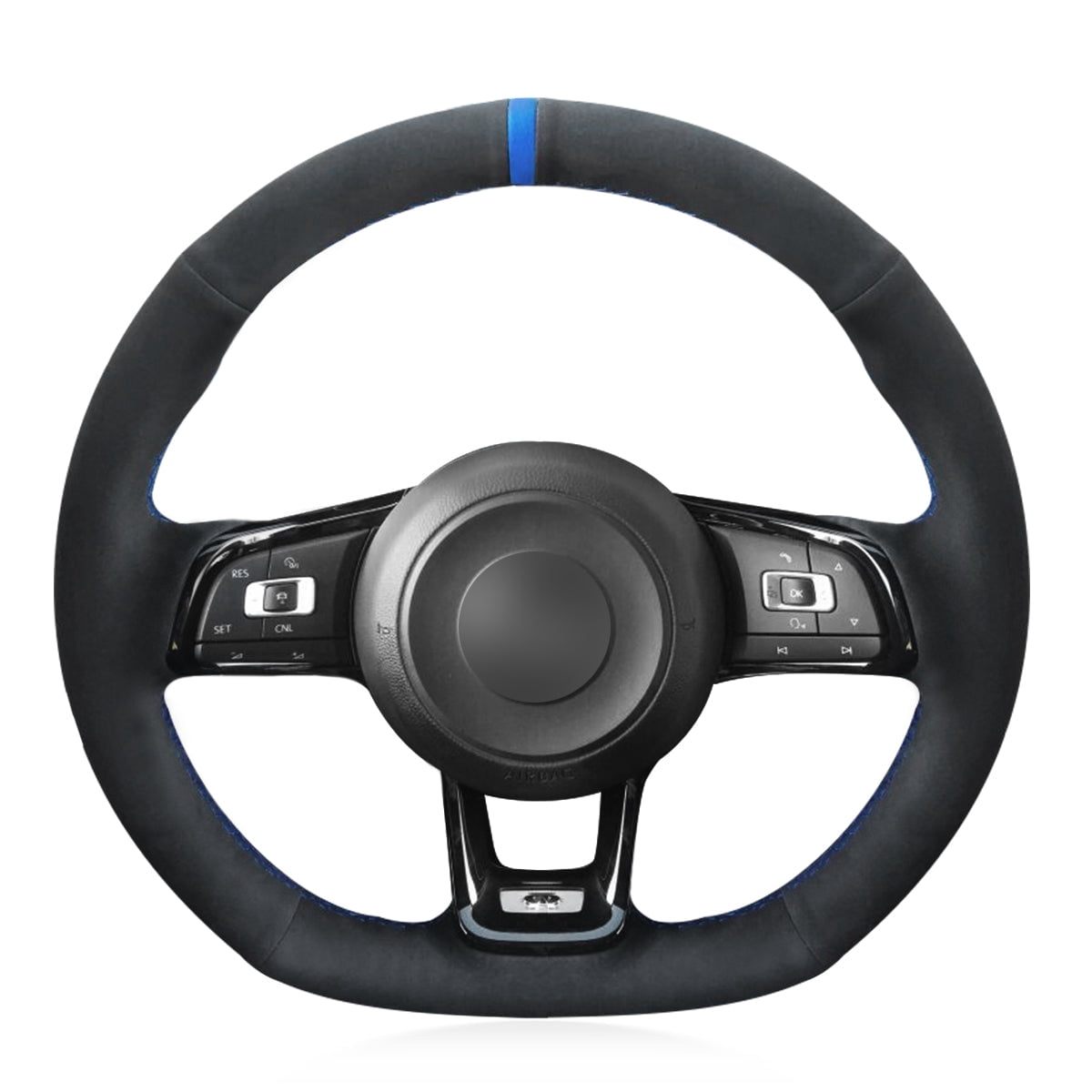 MEWANT Hand Stitch Car Steering Wheel Cover for Volkswagen VW Golf GTI ...