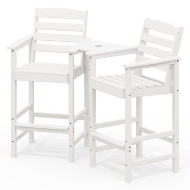 BizChair Commercial Grade Bar Height Stool with Arms, All-Weather ...