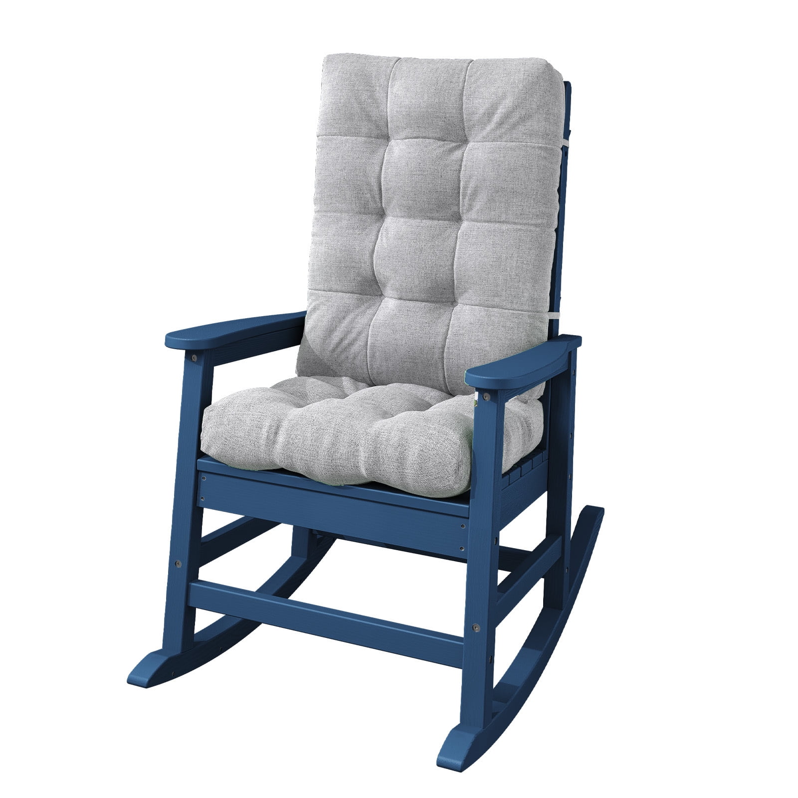 MEWAY Tall Adirondack Rocking Chair with Cushion ,Oversized Seat,HDPE ...