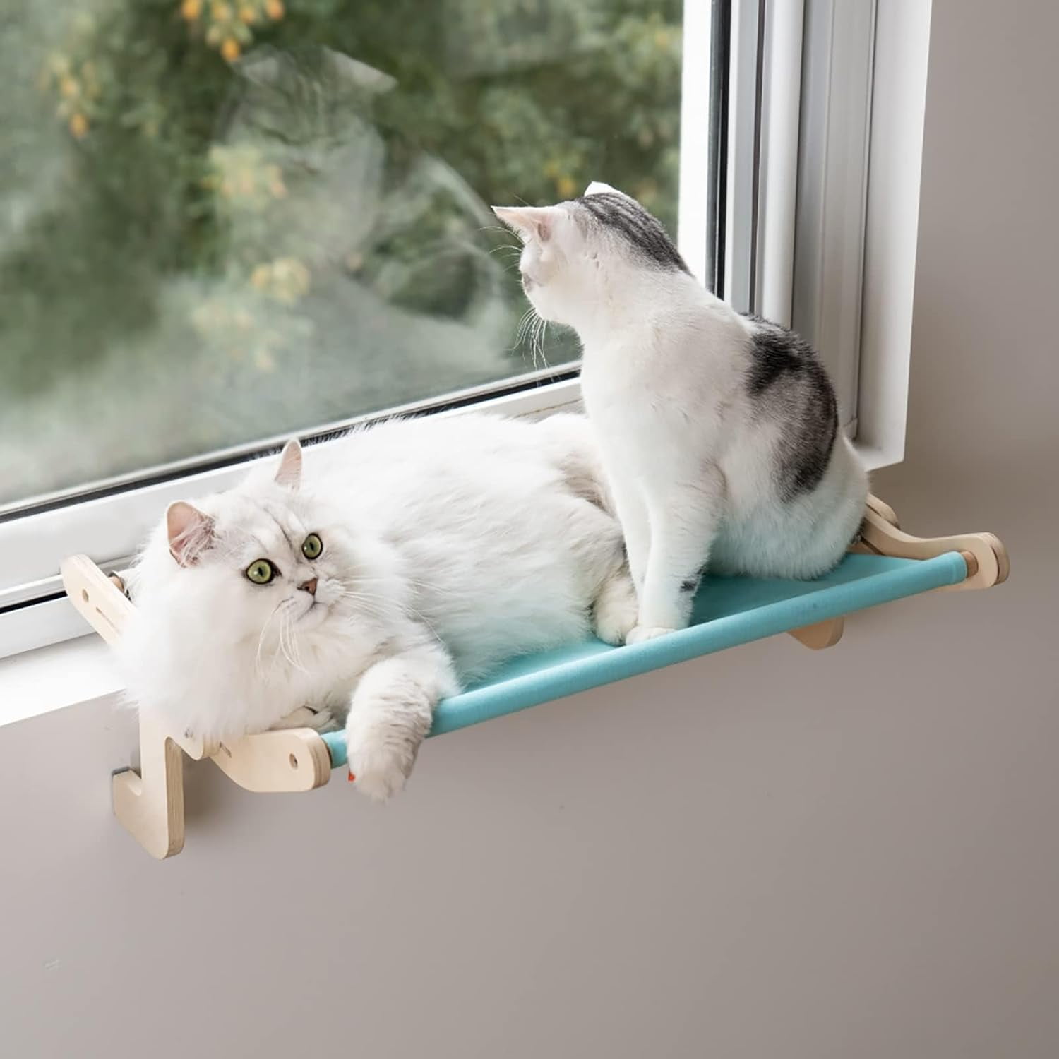 MEWOOFUN Cat Window Perch Lounge Mount Hammock Window Seat Bed Shelves ...