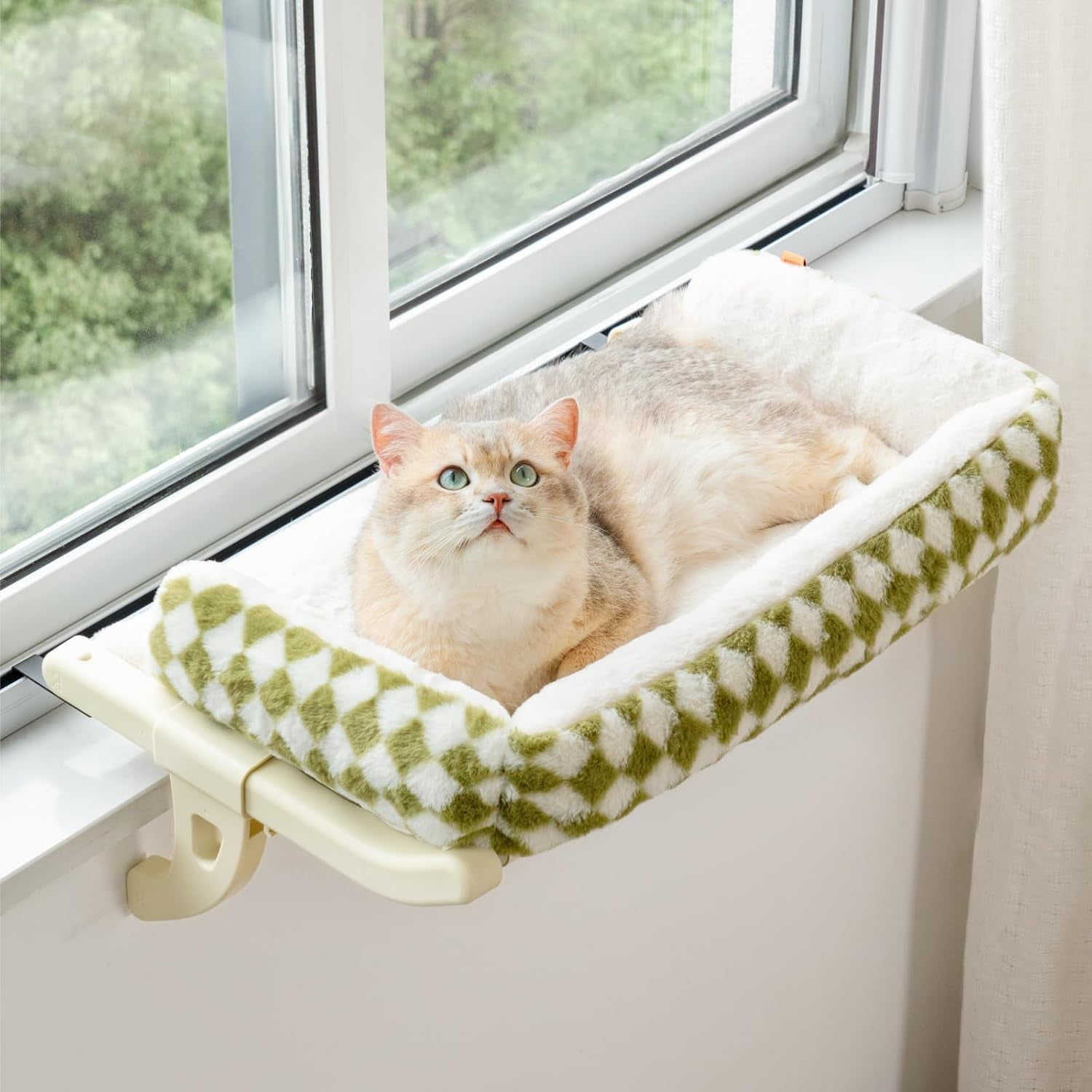 MEWOOFUN Cat Window Sill Perch for Indoor Cats, One-Step Sliding ...