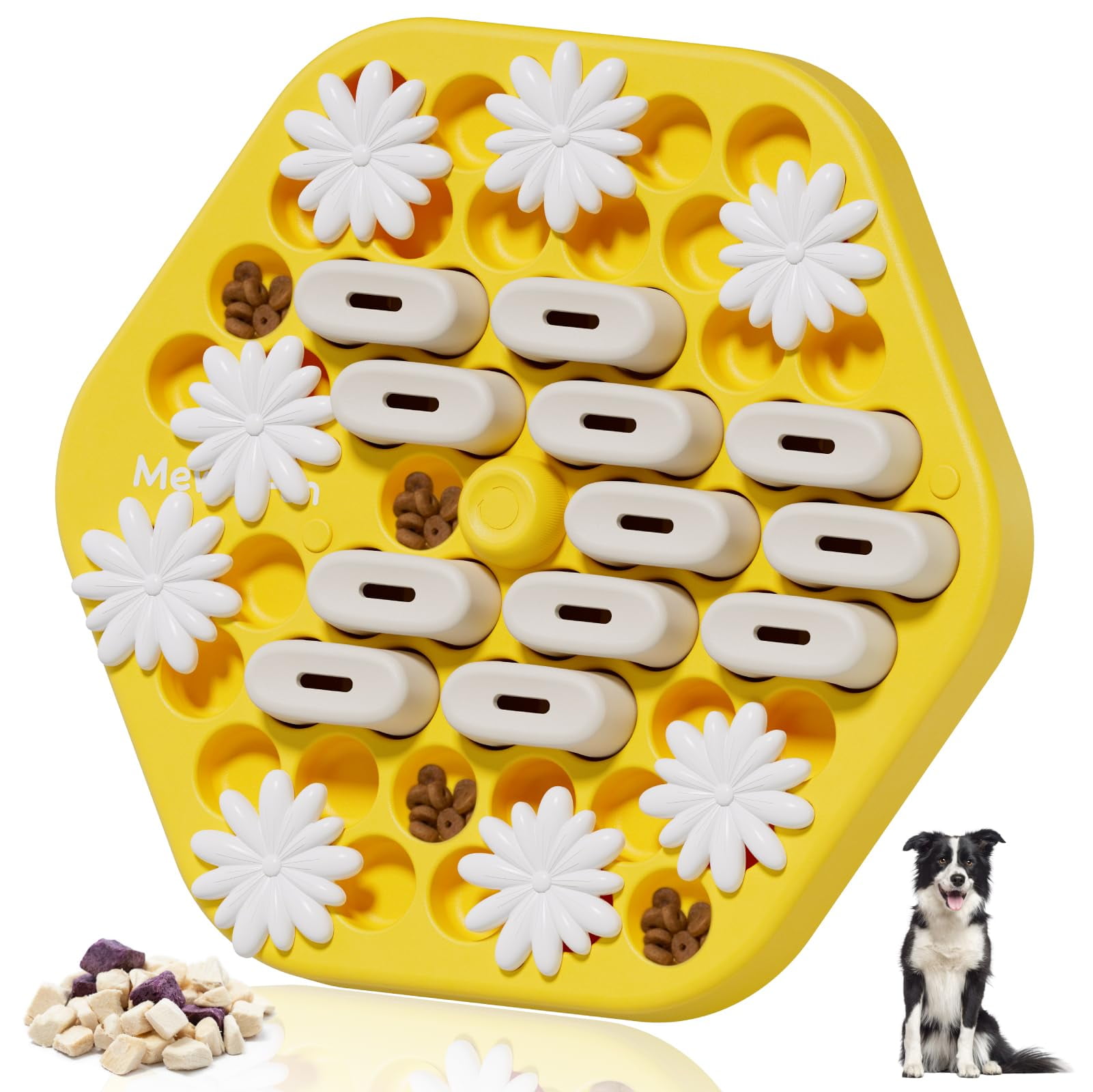 MEWOOFUN Dog Puzzle Toy, Interactive Slow Feeder with Sliding & Flip ...