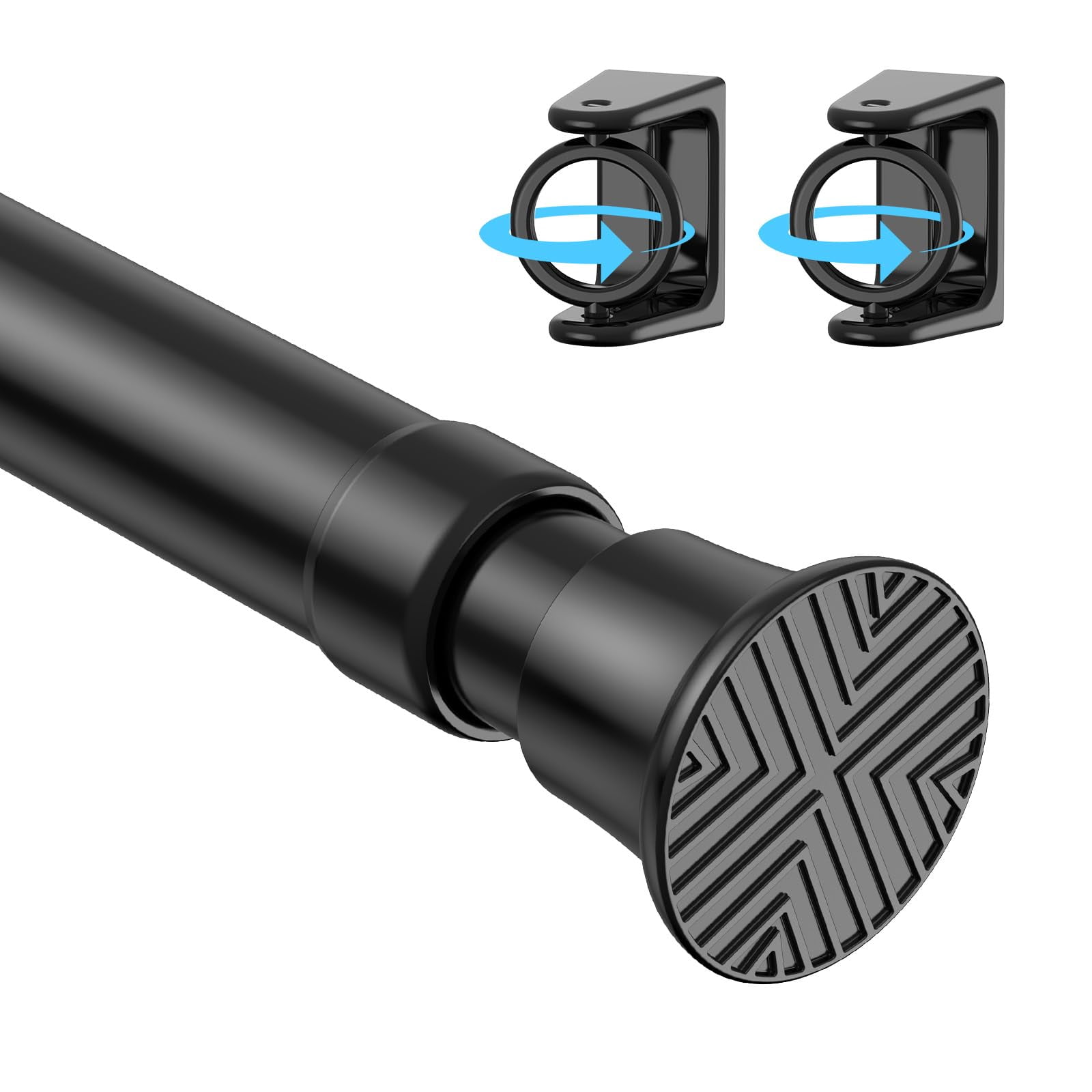 MEXAU Black Tension Curtain Rods18 to 36 Inch,Small Curtain Rods No ...