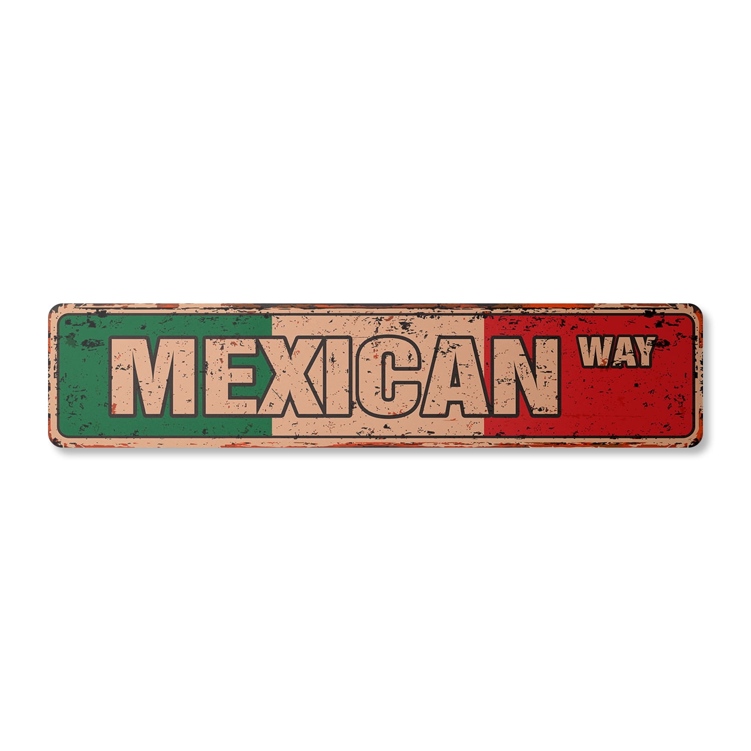 MEXICAN FLAG Vintage Aluminum Street Sign mexico mexicana flags ...