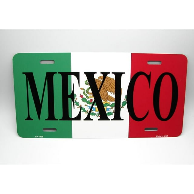 MEXICAN MEXICO FLAG METAL CAR NOVELTY LICENSE PLATE AUTO TAG MEXICANA ...