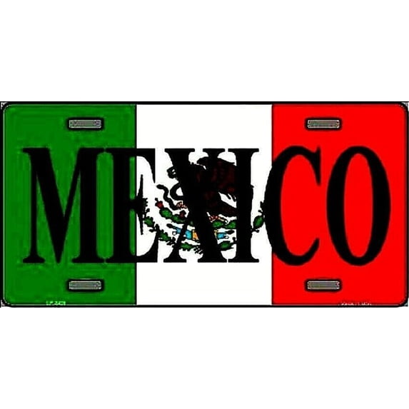 MEXICO MEXICAN FLAG METAL NOVELTY LICENSE PLATE TAG - Aluminum ( 12 ...