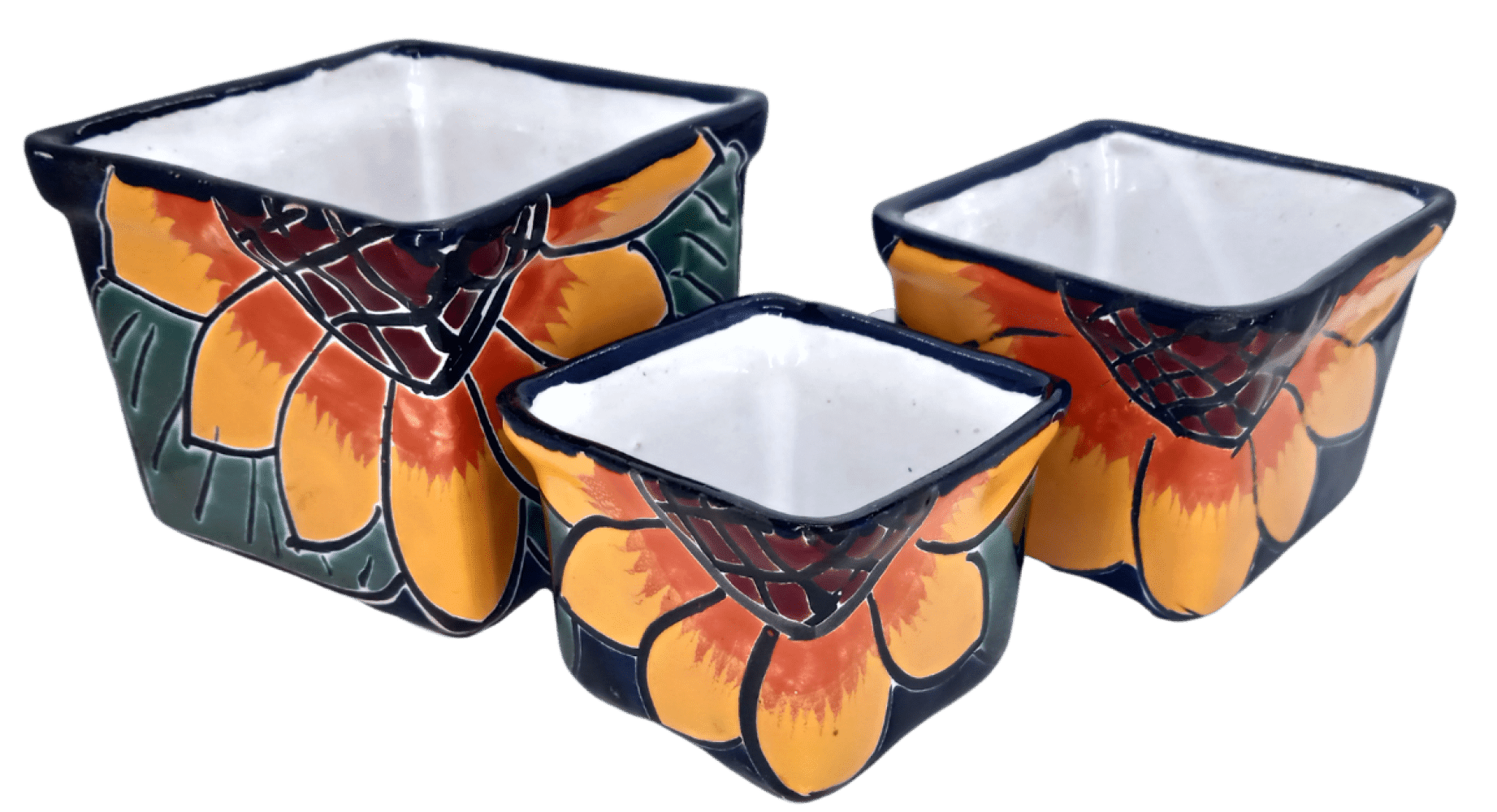 "MEXTEQUIL Talavera Ceramic Hand-Painted Small Plant Potters for ...