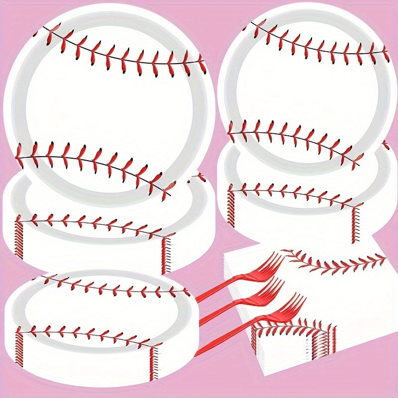 MEYSE Baseball Party Pack - 120Pc Set For 30 Guests Includes Dinner ...