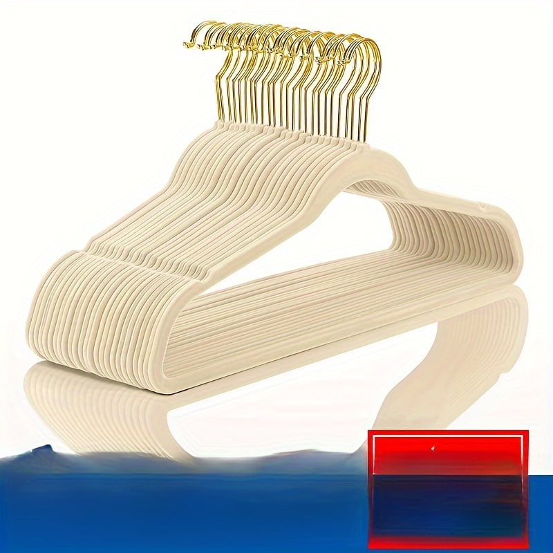 MEYSE Velvet Hangers With Gold 18” Non-Slip Traceless Clothes Racks For ...