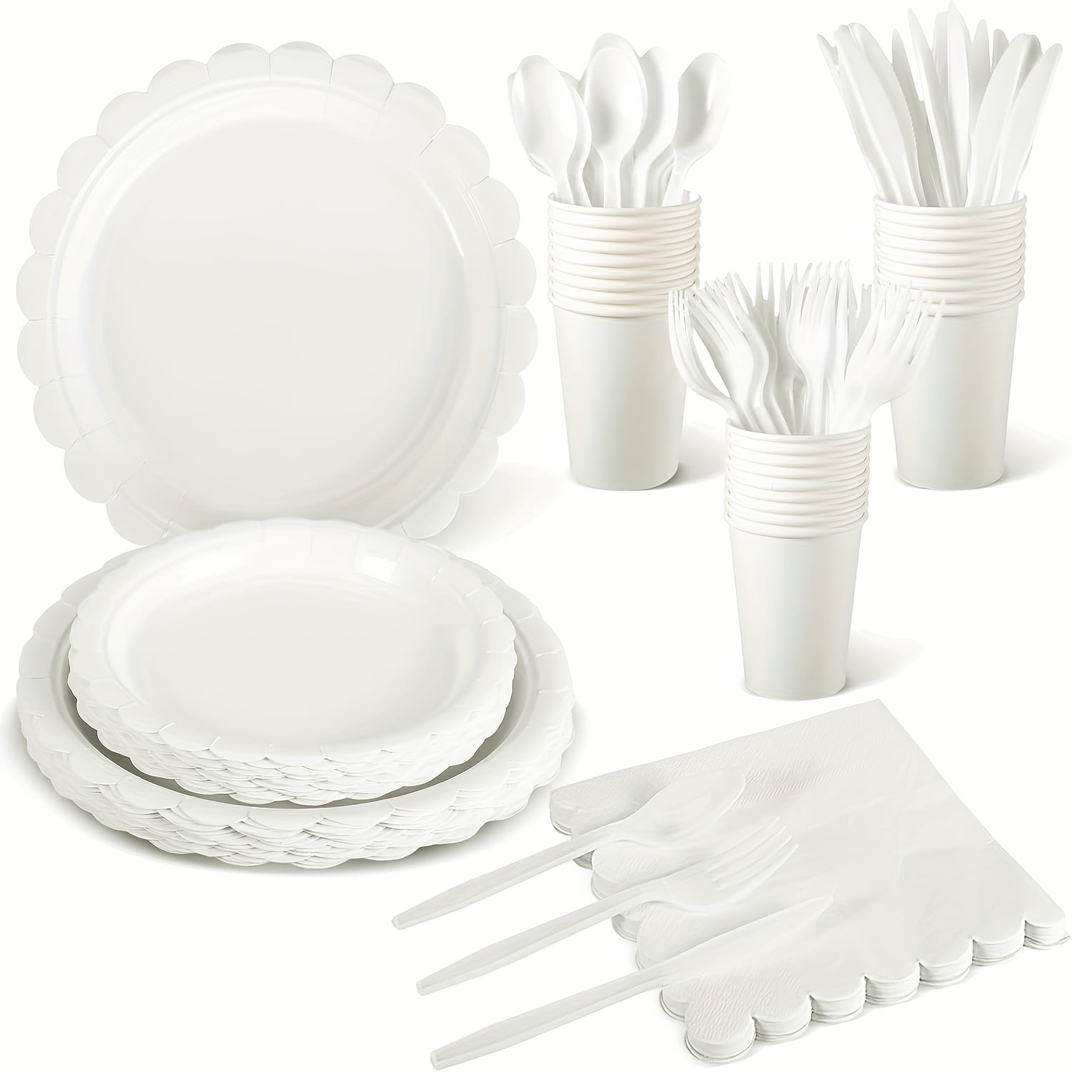 MEYSE White Macrame Party 7 Inch Paper Plate White Macrame Party 9 Inch ...