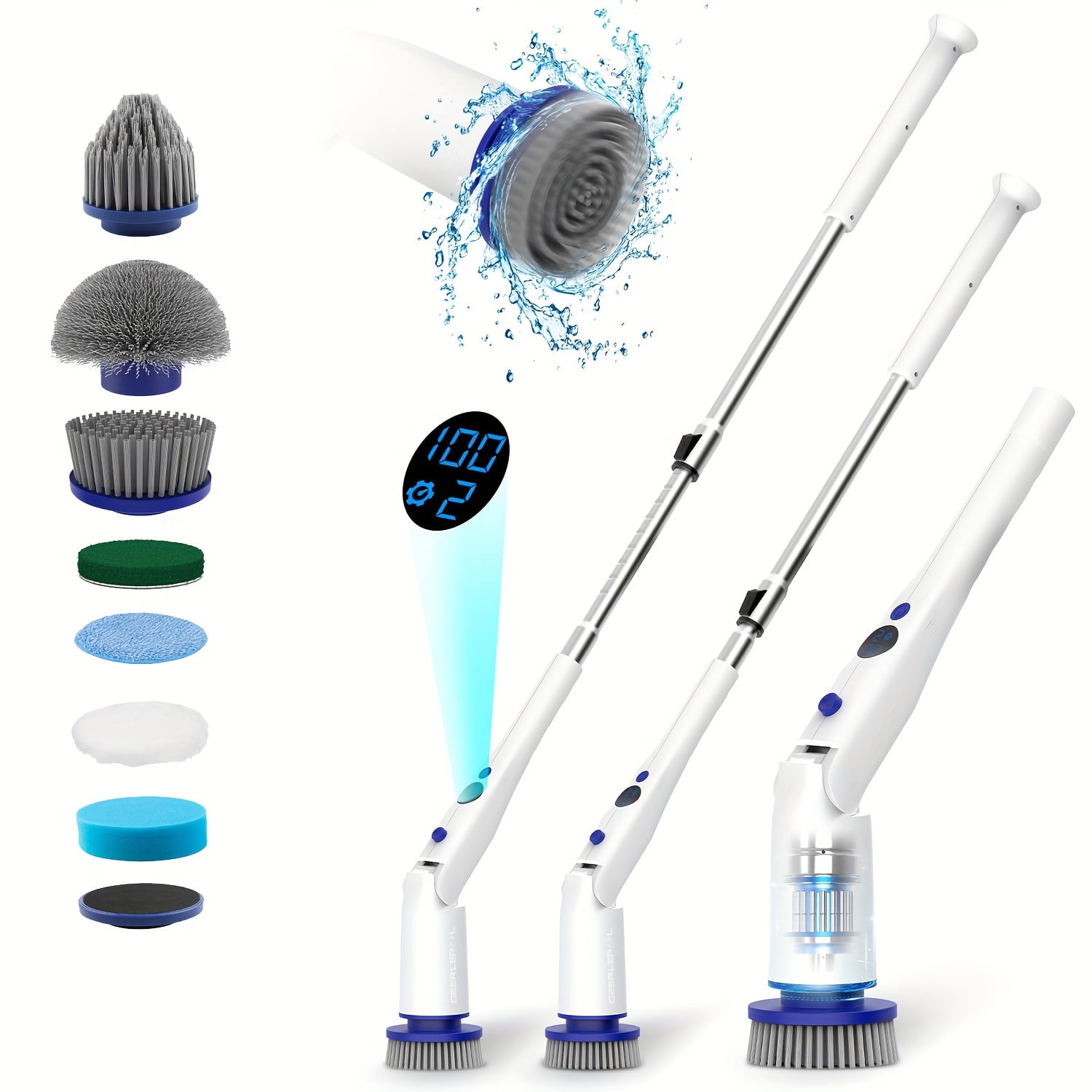 MEZ02 New Electric Spin Scrubber Electric Cleaning Brush - 2 Speeds ...