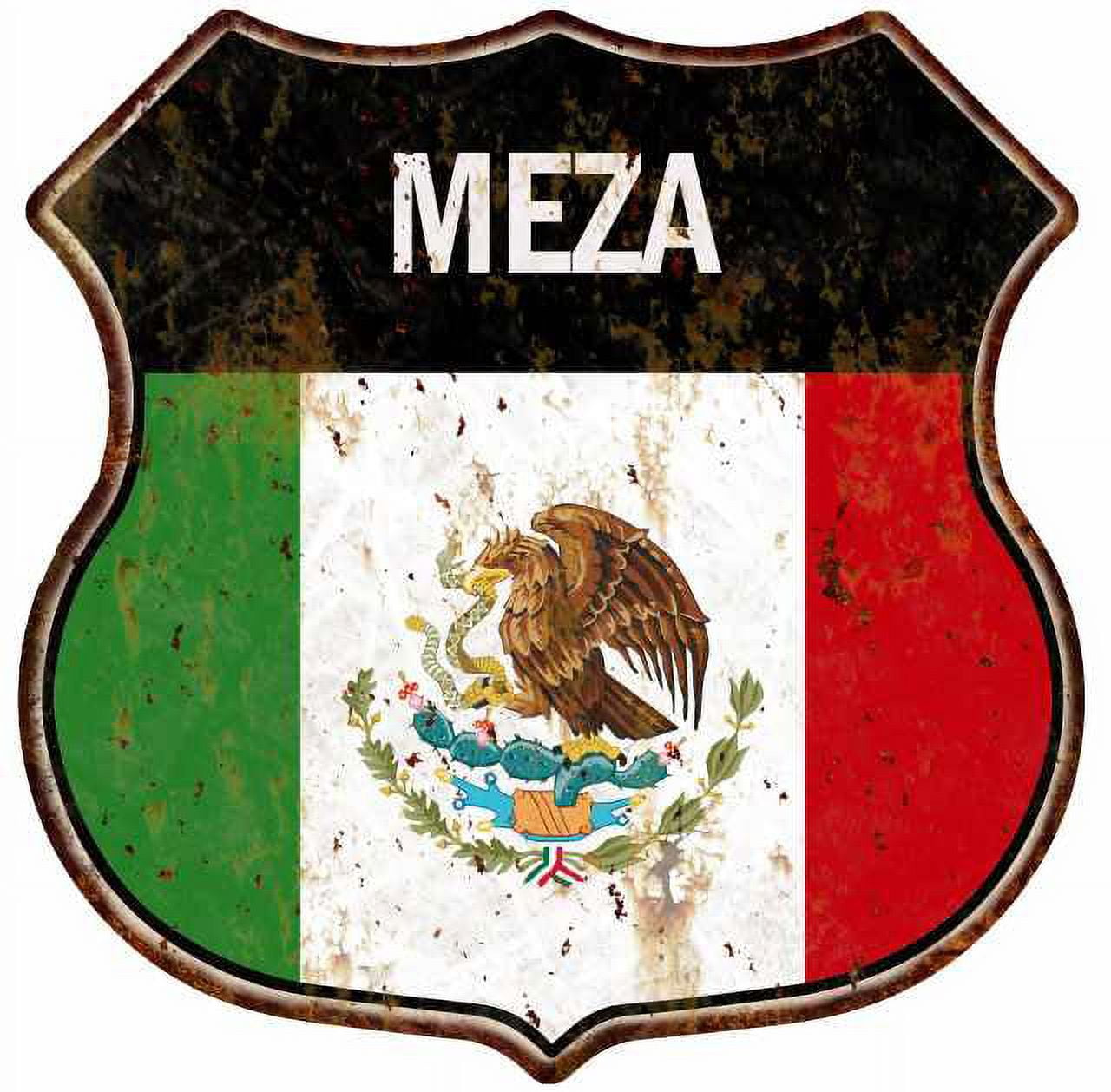 MEZA Mexican Flag Sign Shield Metal Gift Mexico 211110008134 - Walmart.com