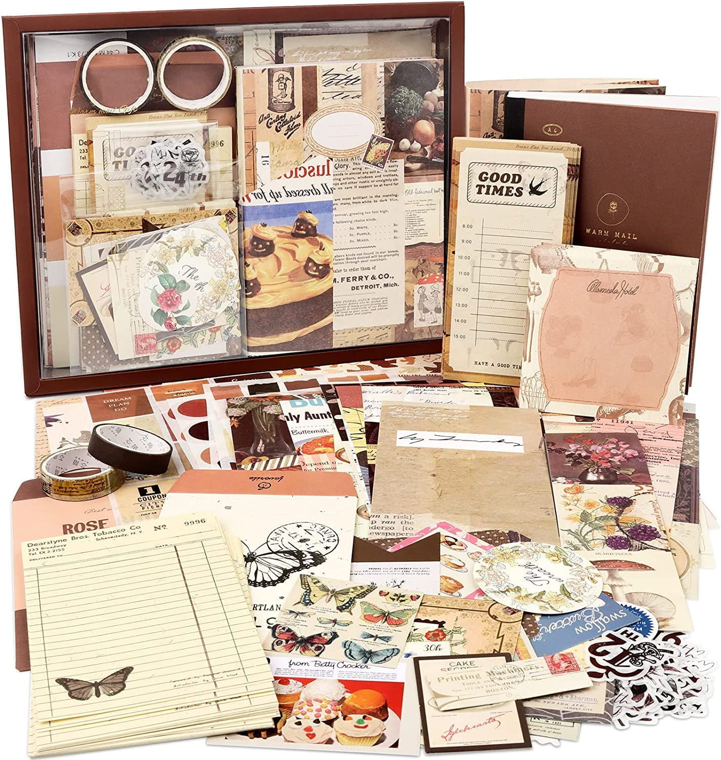 MEZOOM 10" x 8" Vintage Aesthetic Scrapbooking Kit, Teens 12+ (155 ...
