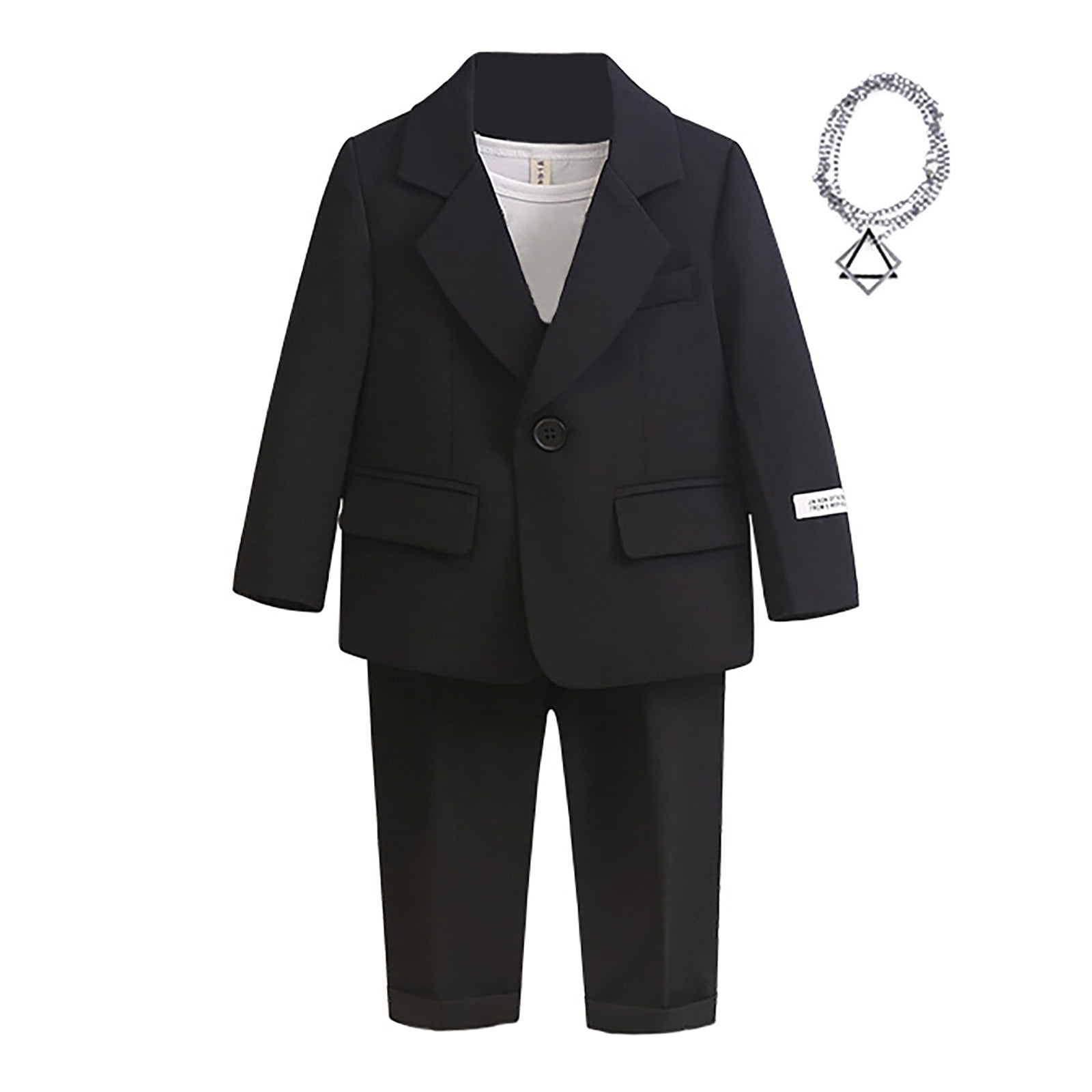 MEZZALL Boys Business Suits Coat 3PCS Outfits Sets Tuxedo Set For Kids ...