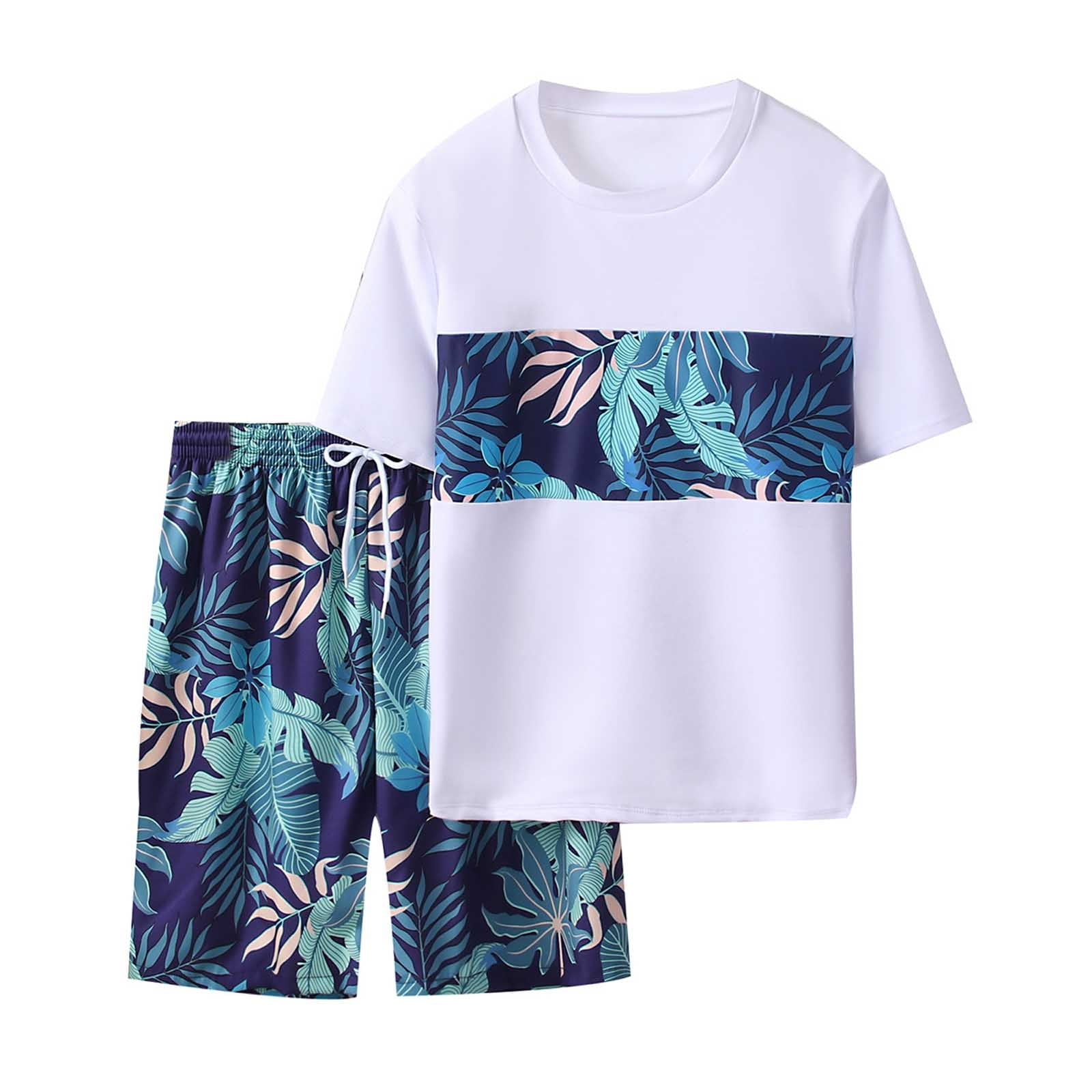 MEZZALL Boys Swimwear Sets Summer Short Sleeve Rash Guard Swim Shirt ...