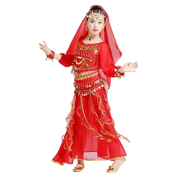 MEZZALL Child Girls Dance Outfit Sets Kids Belly Dance Ethnic ...