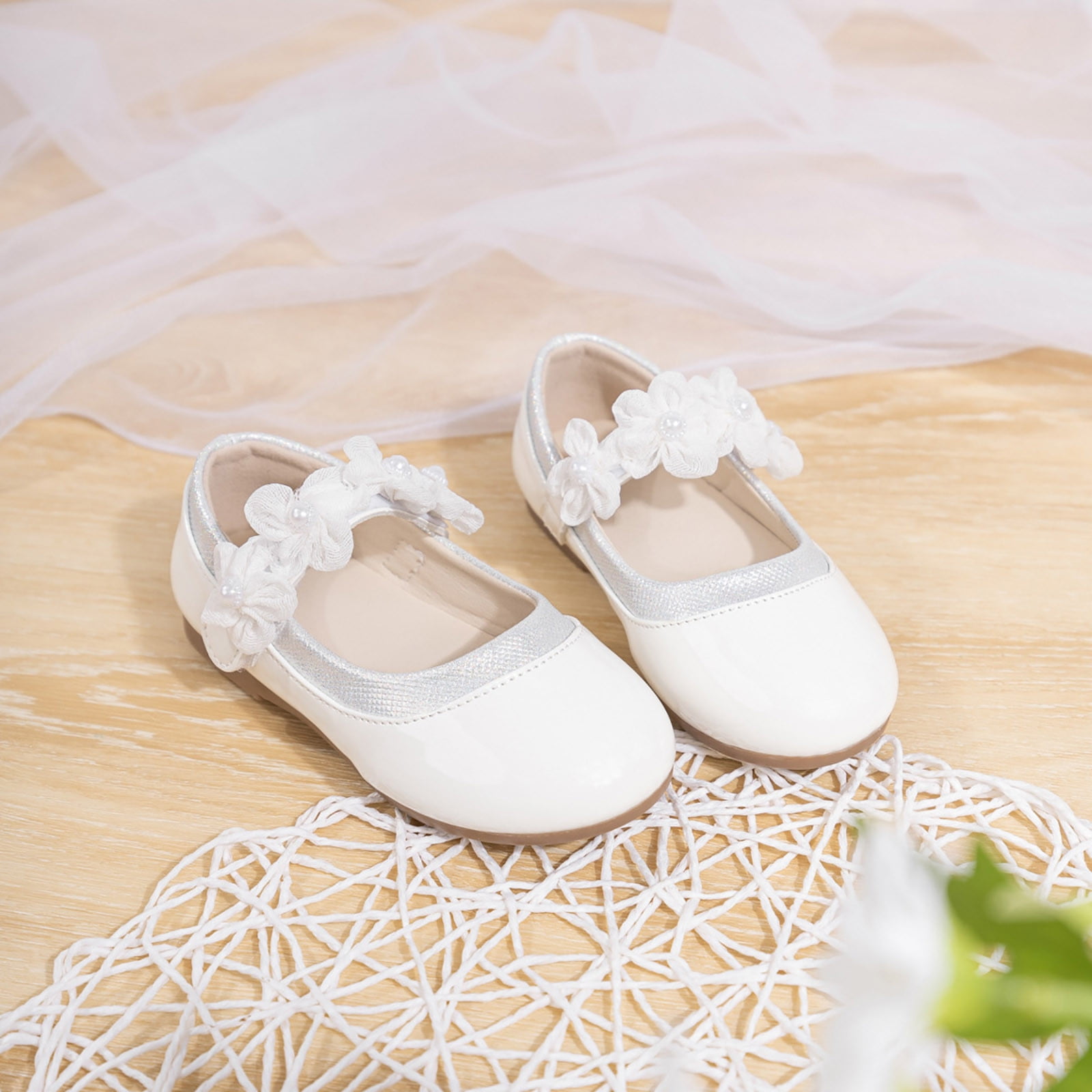 MEZZALL Child Girls For Everyday Casual Wear Floral Decorated Leather ...