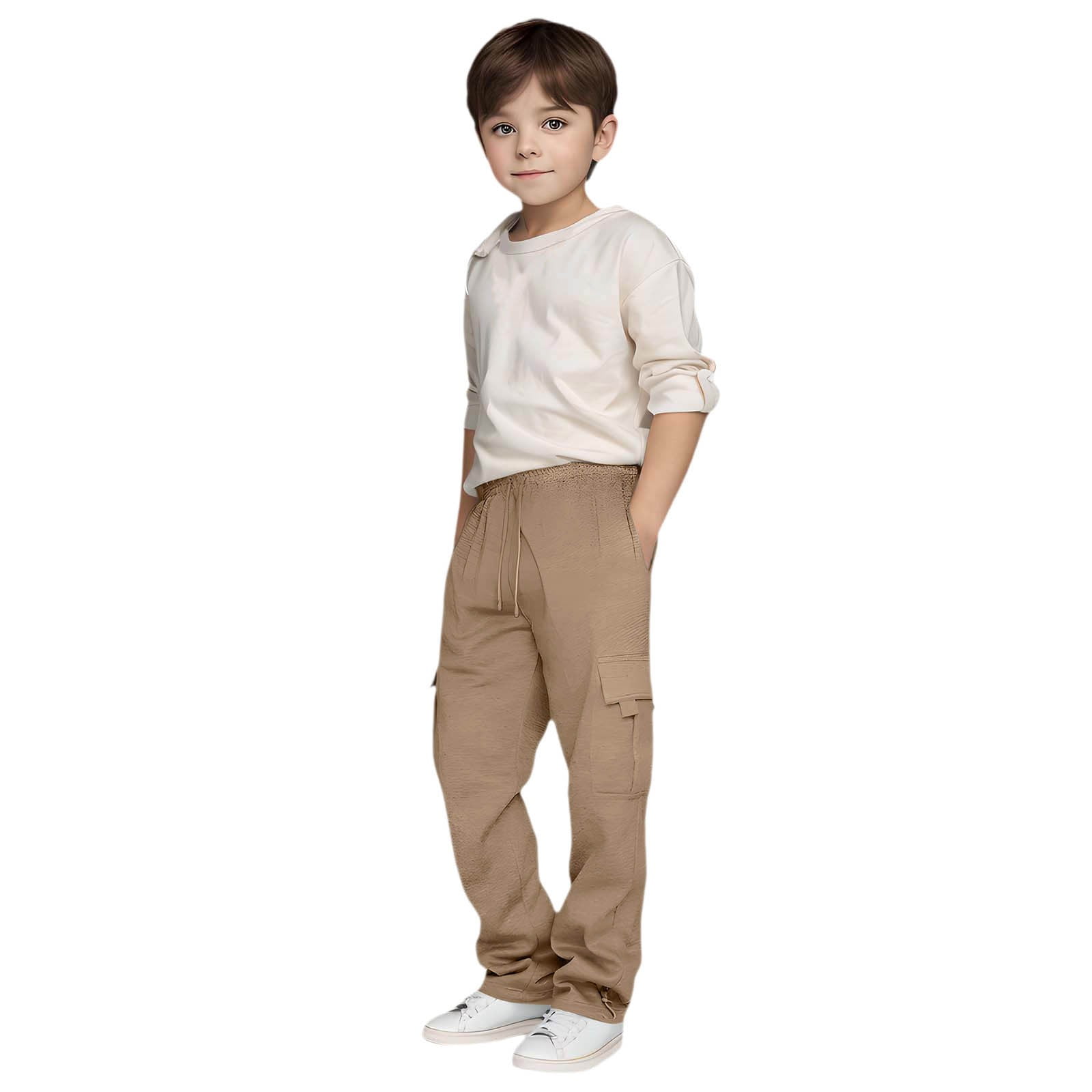 MEZZALL Children Casual Solid Color Pants Slacks Trousers Fall Sports ...