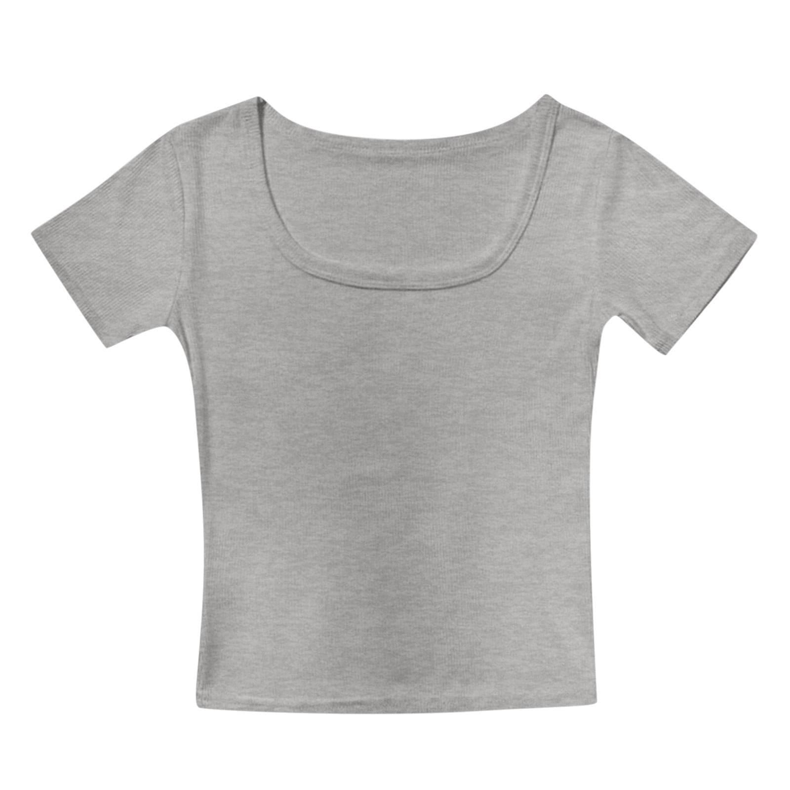 MEZZALL Crop Tops Girls Short Sleeve Shirt Girls Summer Tops Square ...