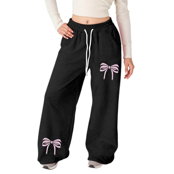 MEZZALL Girl's Baggy Sweatpants Lightweight Straight Leg Heart Love ...